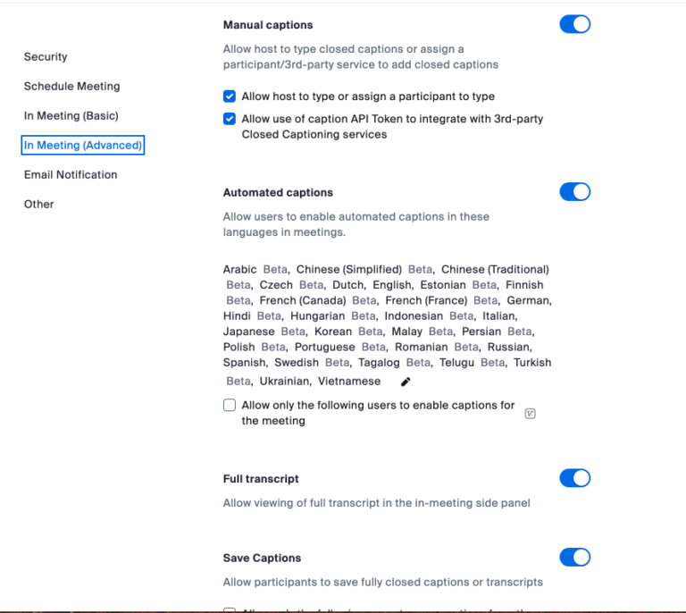 How To: Automatically capture Zoom transcript – Accessibility